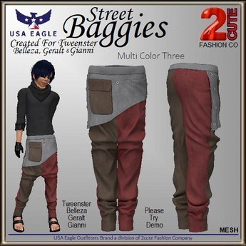 Second Life Marketplace - USA Eagle Street Baggies [2cute] Multi Color ...